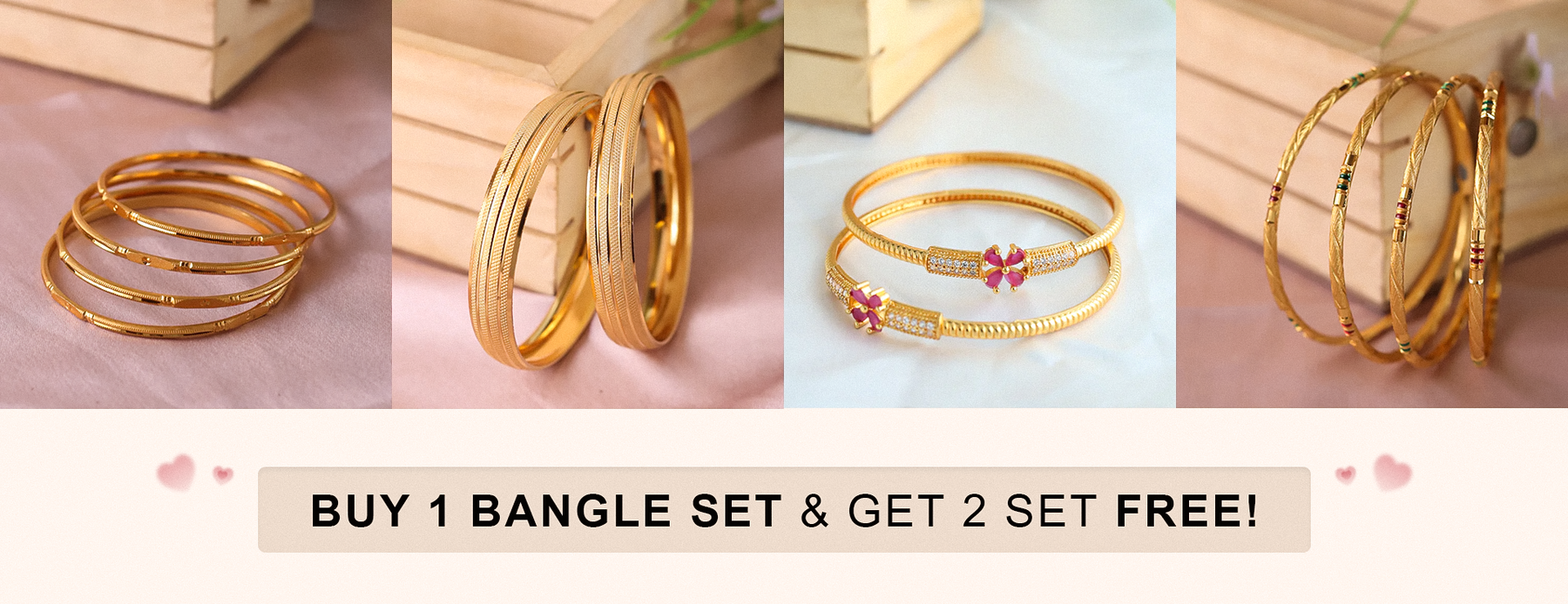 Buy 1 get 1 free gold plated Bangles Designs Online